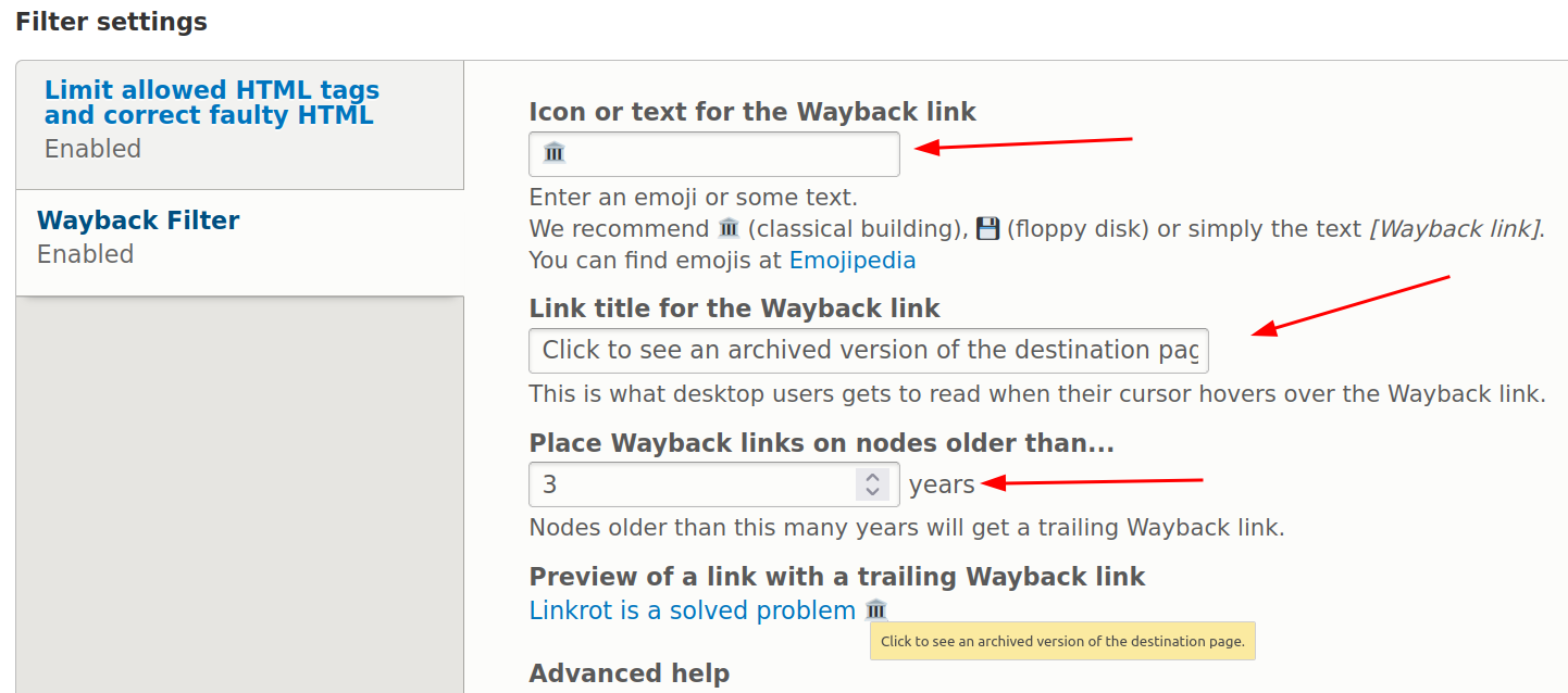 Wayback Filter | Drupal.org