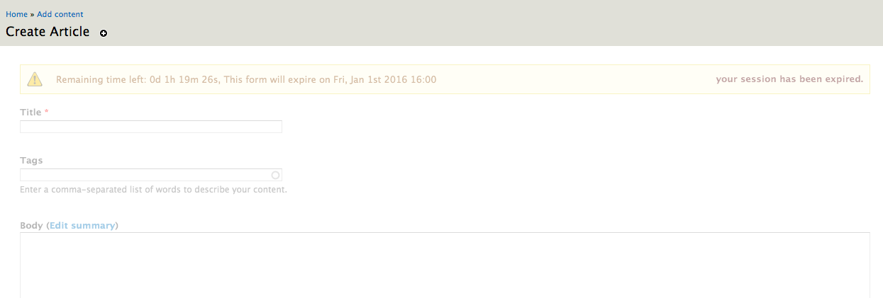 Form Submission Timeout