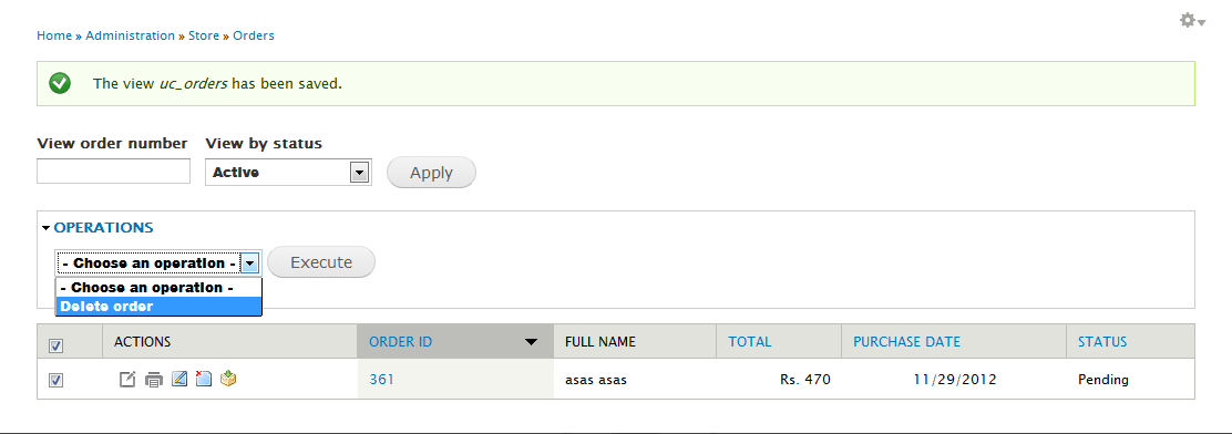 Bulk Delete Ubercart orders | Drupal.org