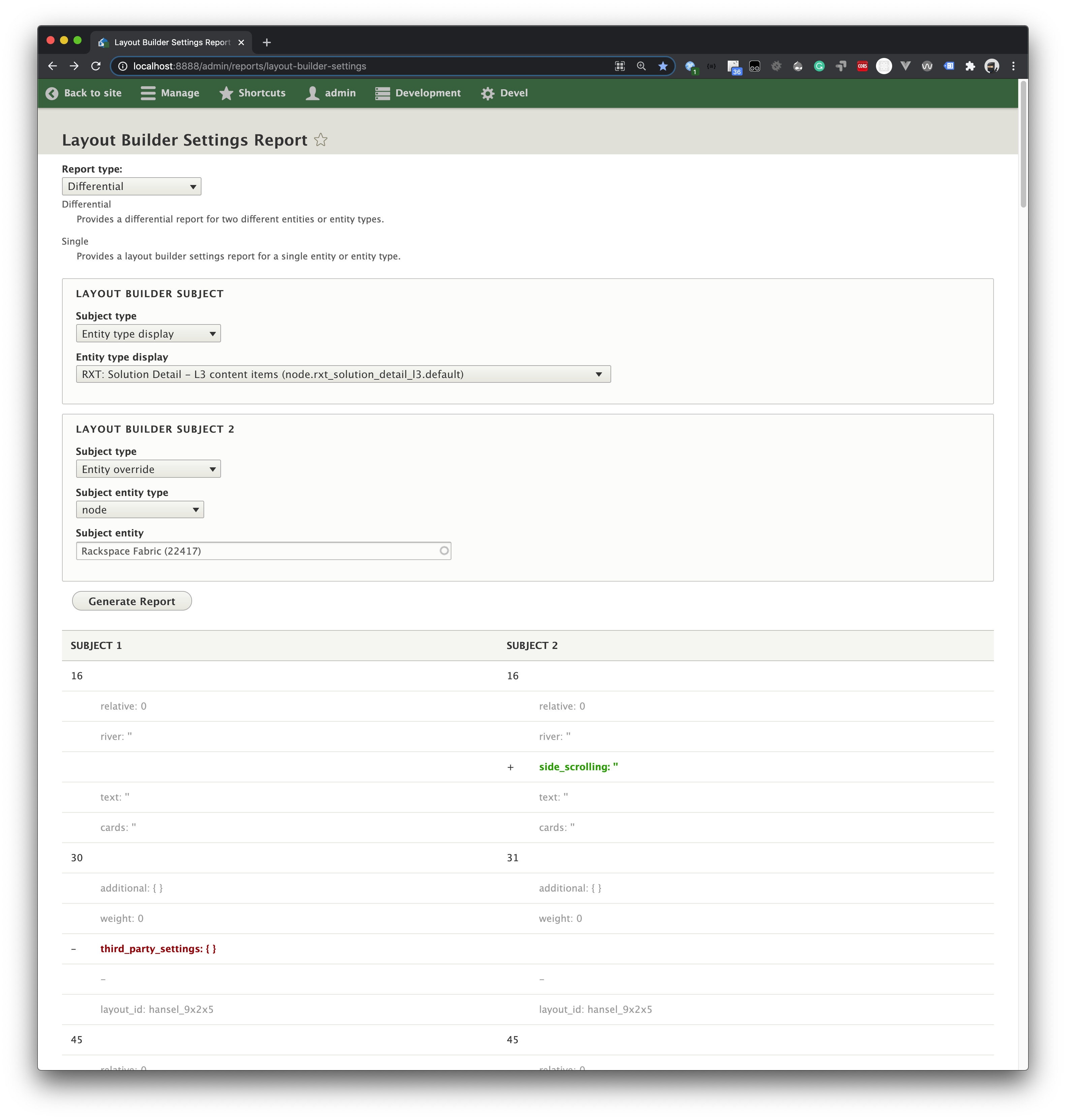 Layout Builder Settings Report | Drupal.org