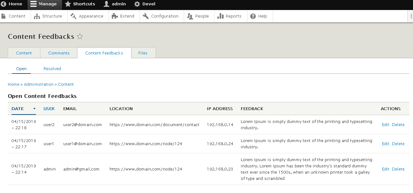 Content Feedback | Drupal.org