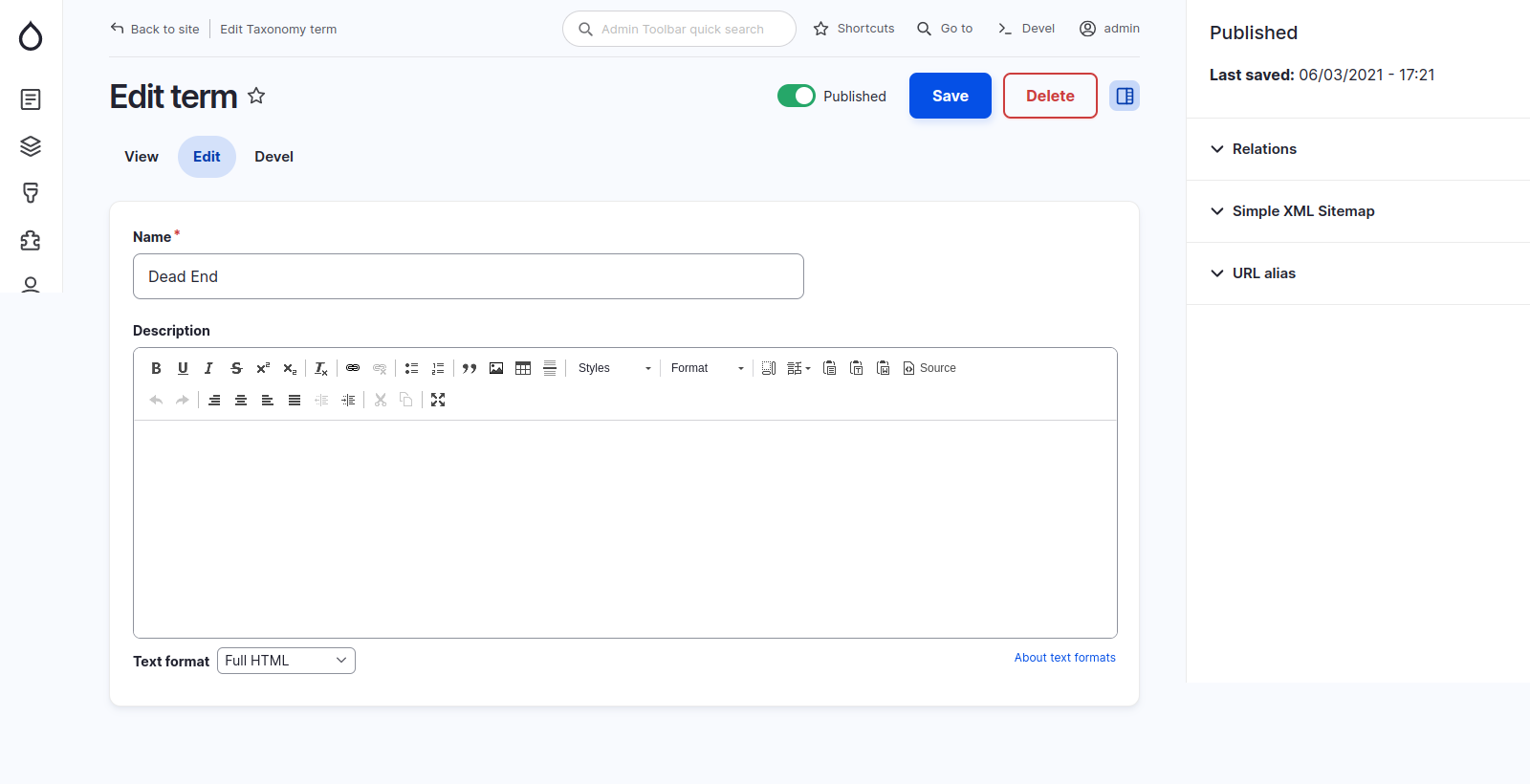 Taxonomy Term Advanced Sidebar