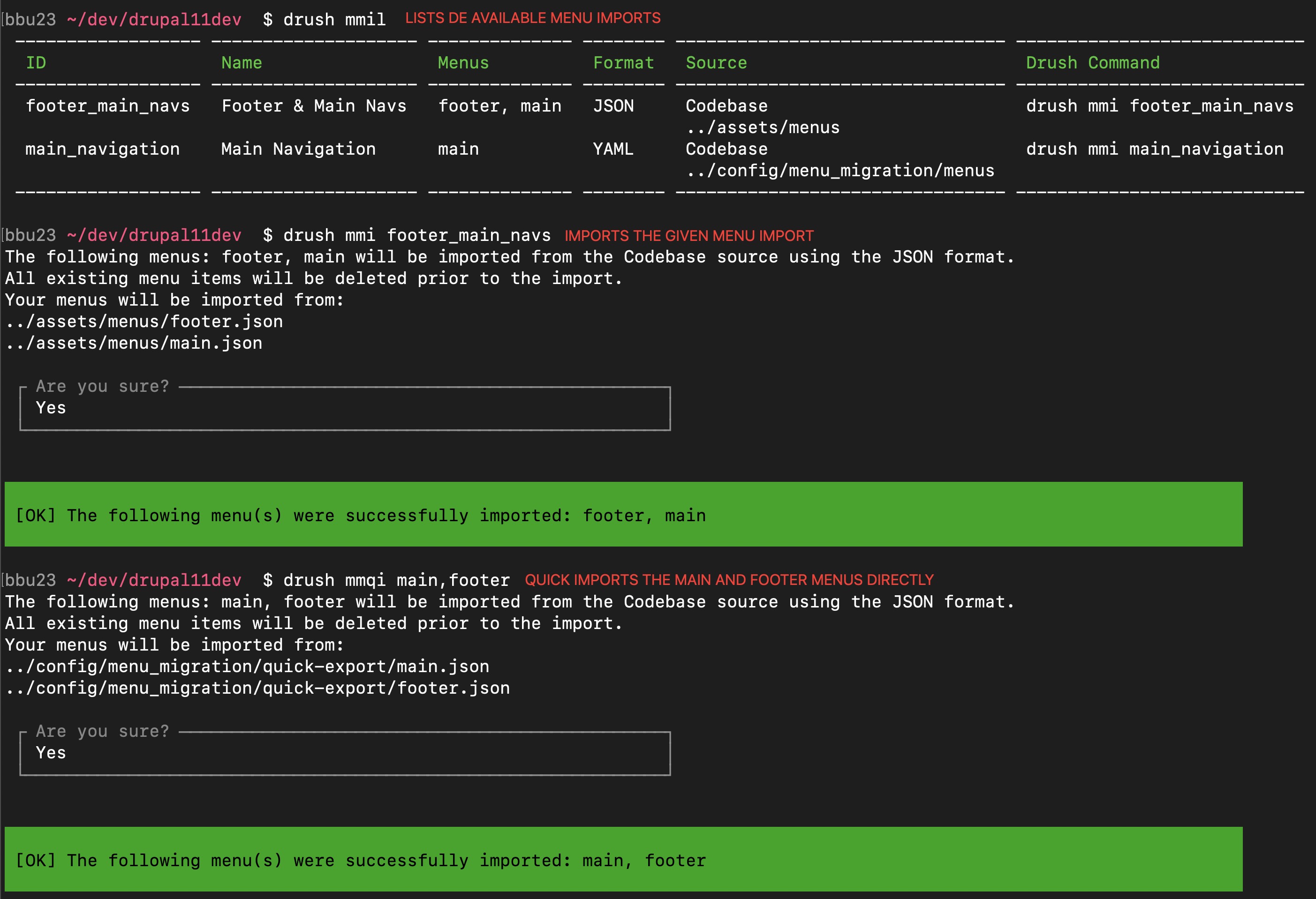 Menu migration (Import & Export) | Drupal.org
