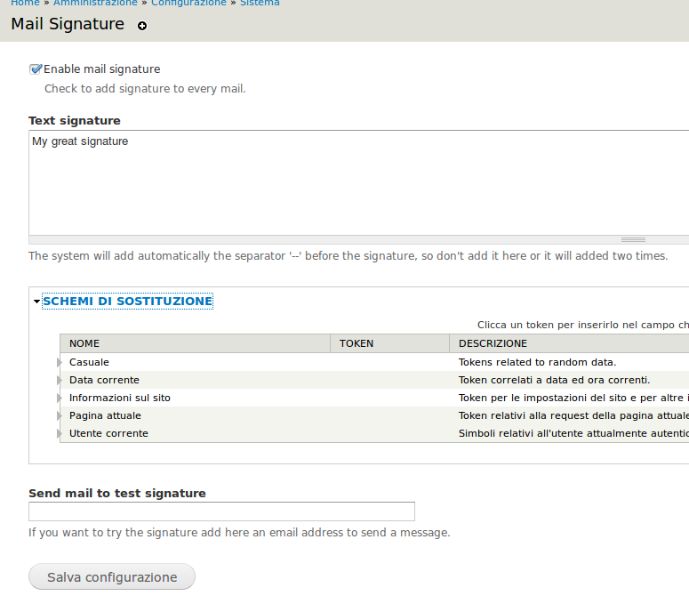 Mail signature | Drupal.org