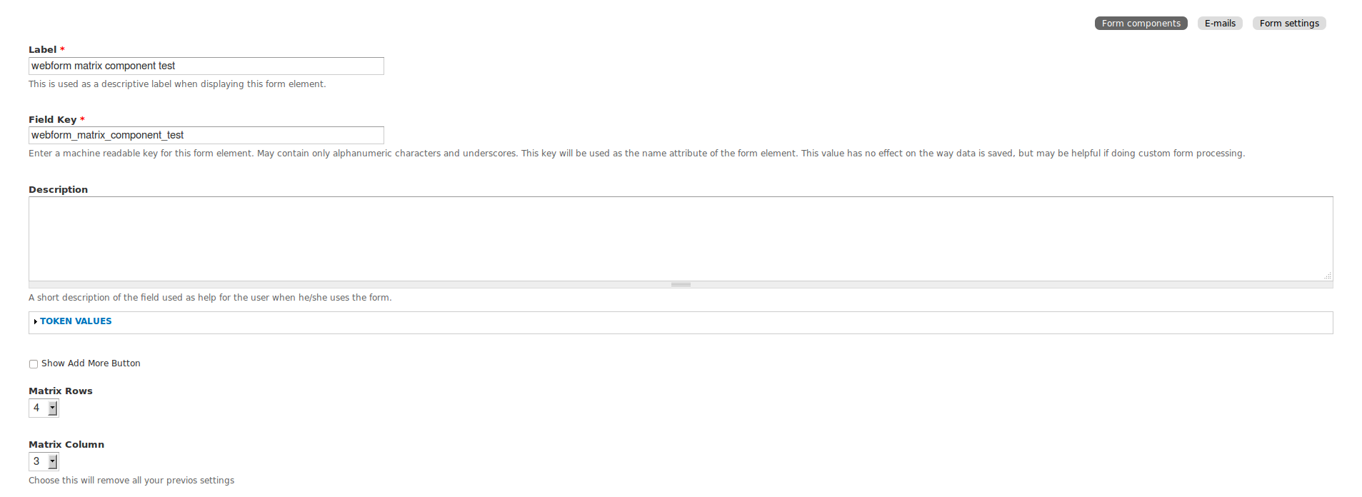 Webform Matrix Component | Drupal.org