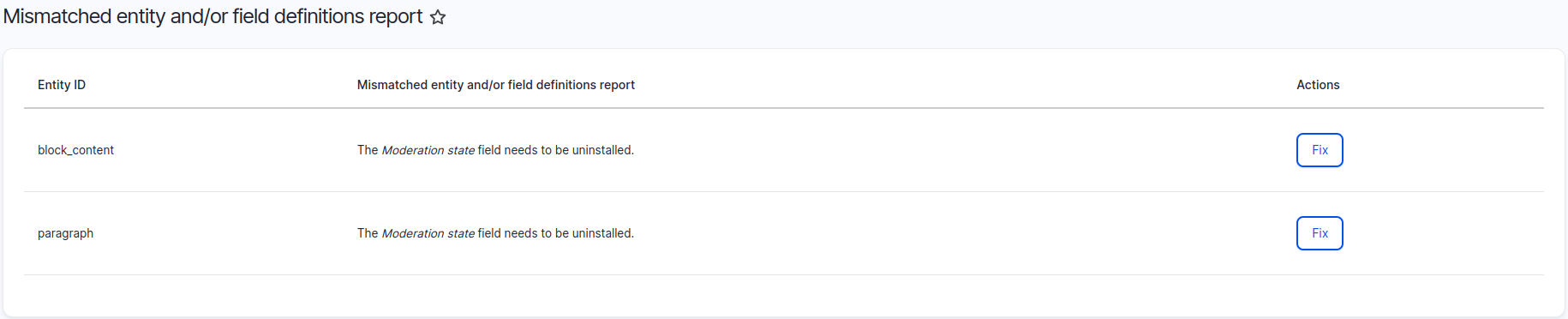 Mismatched entity and/or field definitions | Drupal.org