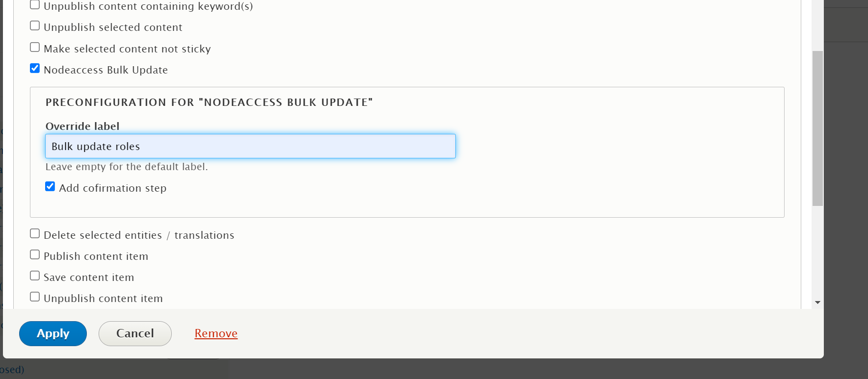 Nodeaccess Bulk Operation