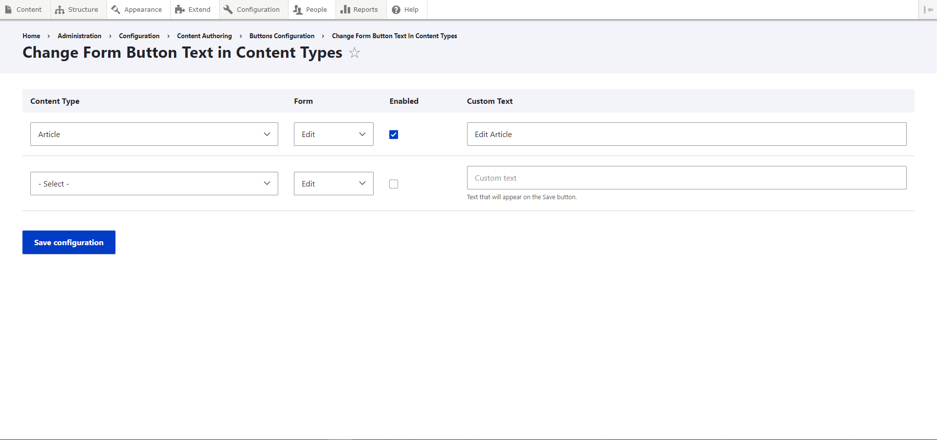 Buttons Configuration | Drupal.org