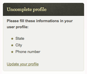 Profile Alert | Drupal.org
