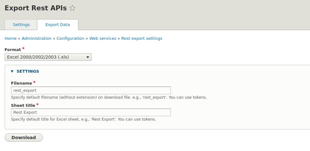 Rest Export Drupal