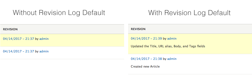 Revision Log Default 