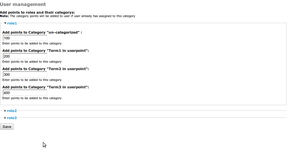 User points by role | Drupal.org