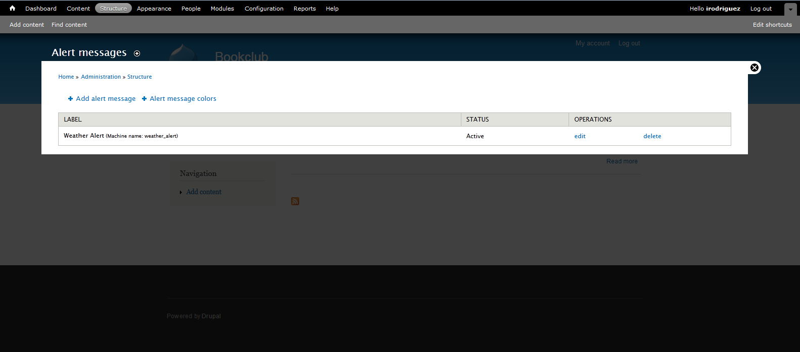 Alert Message | Drupal.org