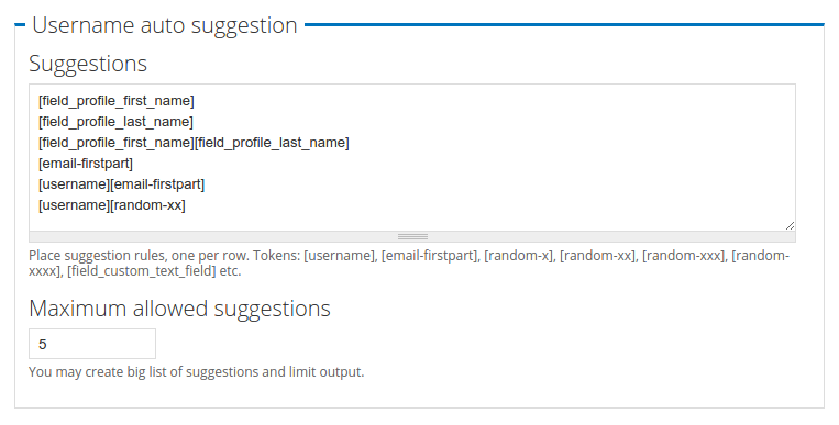 Username auto suggestions | Drupal.org