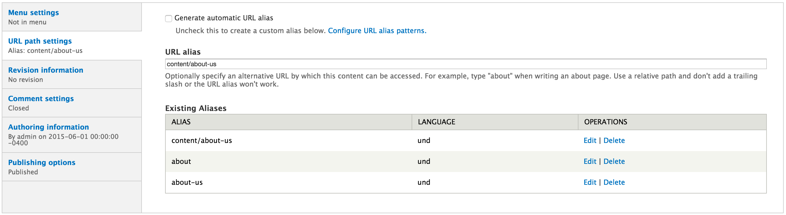Show Node Aliases | Drupal.org Show Node Aliases | Drupal.org