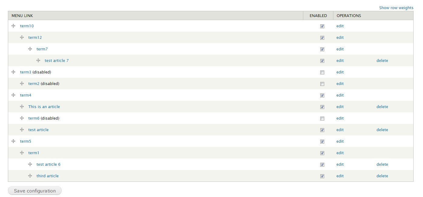 Term menus | Drupal.org