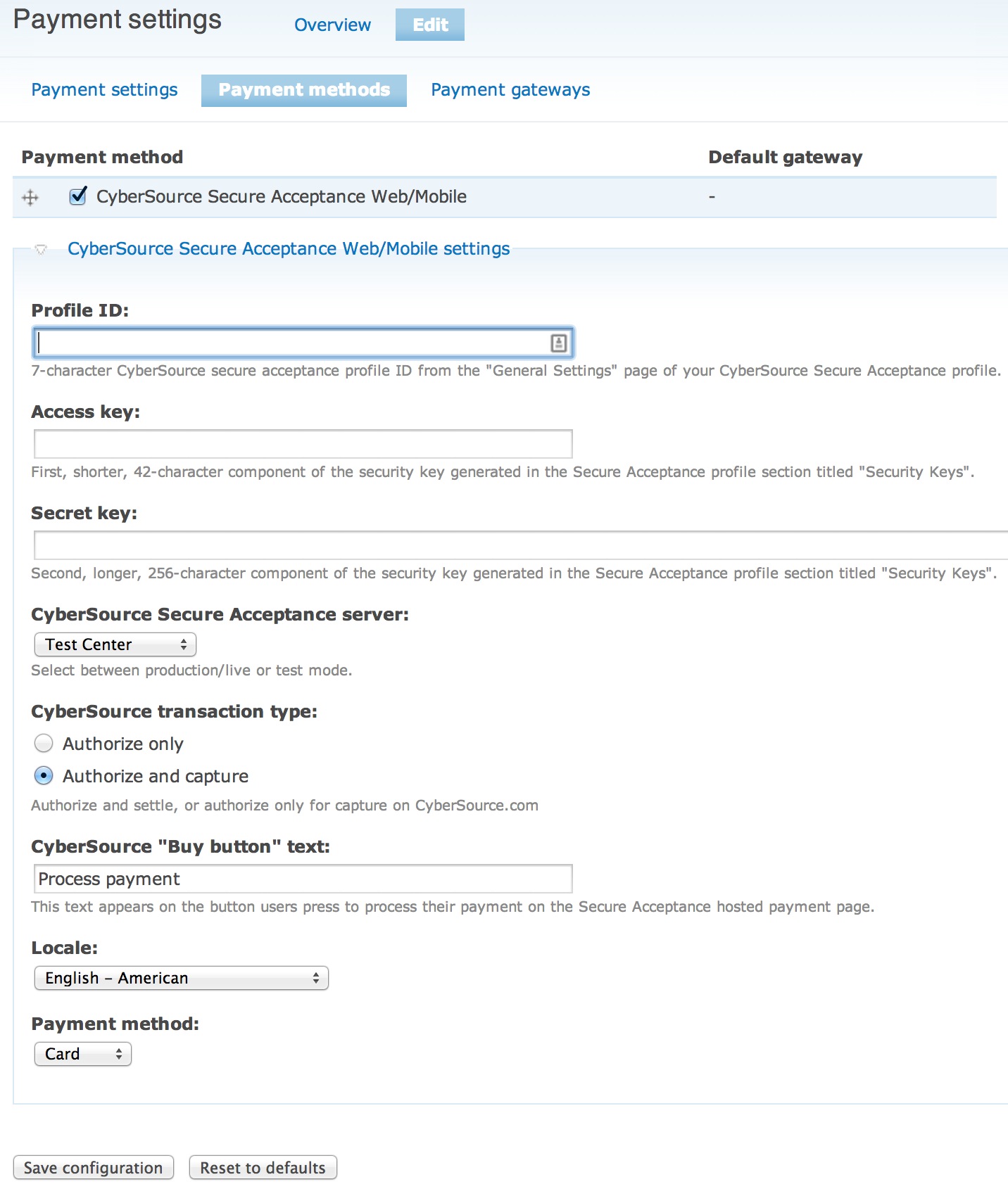 Ubercart CyberSource Secure Acceptance Web/Mobile | Drupal.org