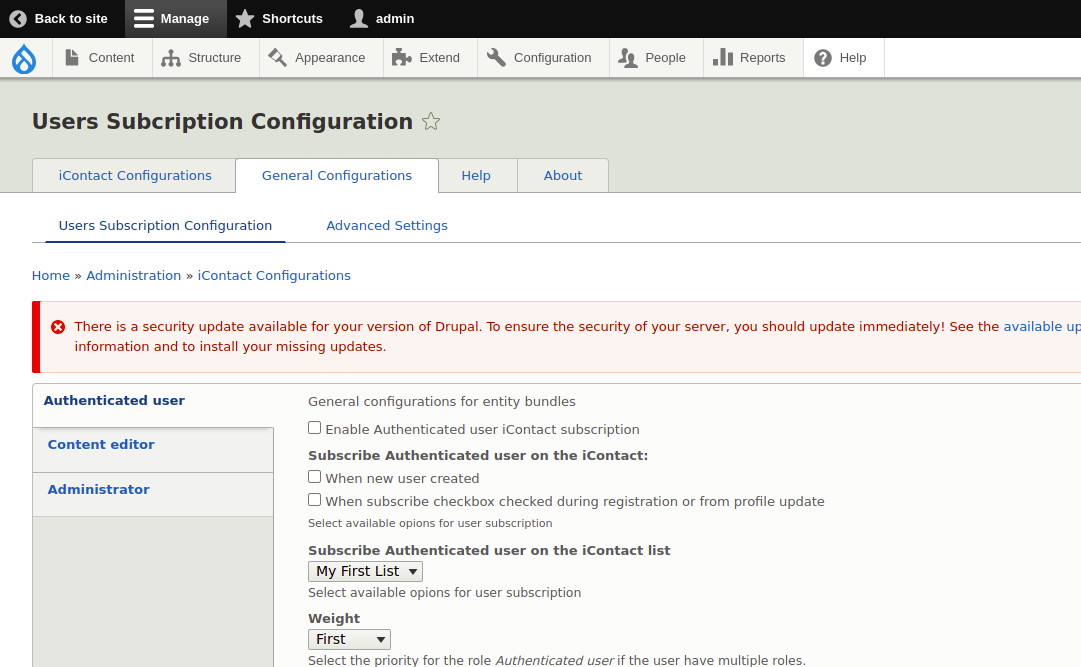 iContact Integration | Drupal.org