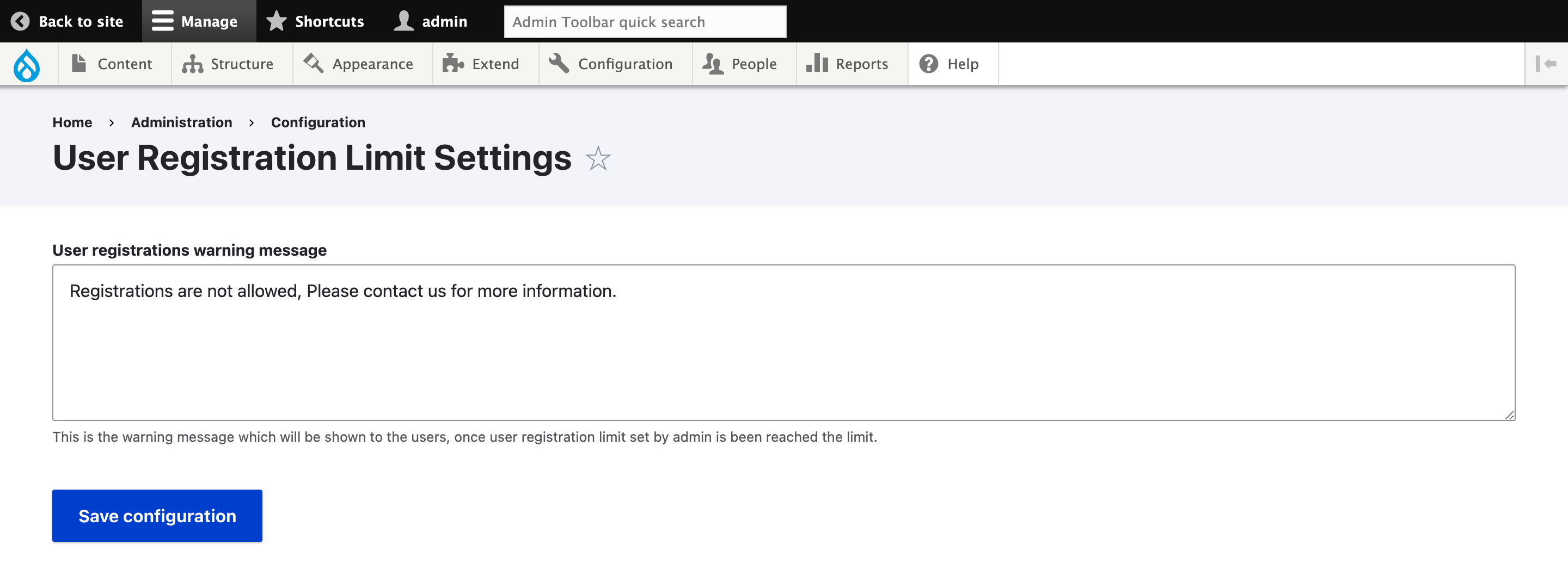 User Registration Limit | Drupal.org