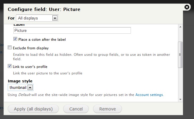 default user picture styles | Drupal.org