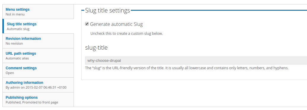 Views slug title | Drupal.org
