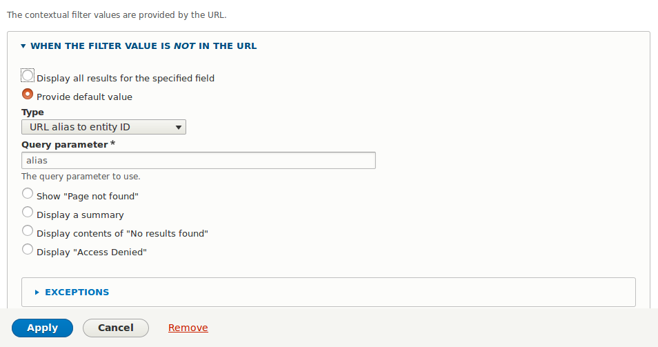 Views URL Alias Filter Drupal