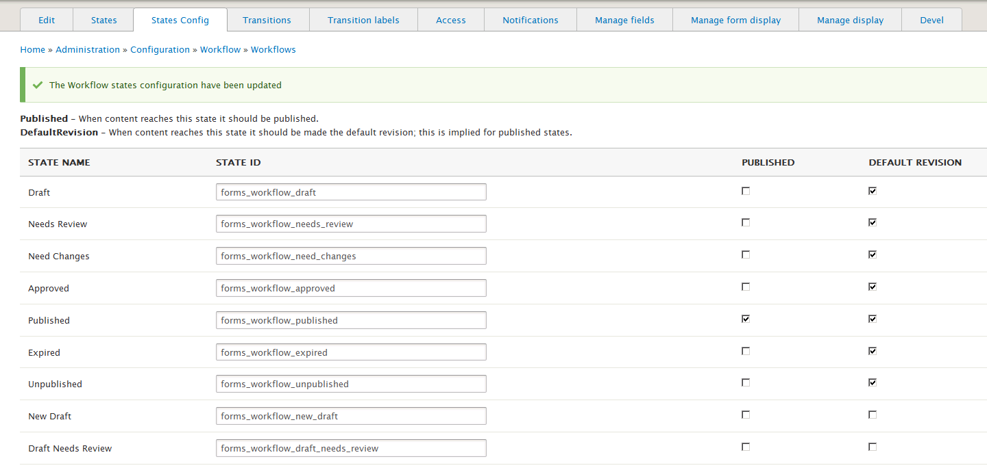 Workflow State Configuration | Drupal.org Workflow State Configuration | Drupal.org