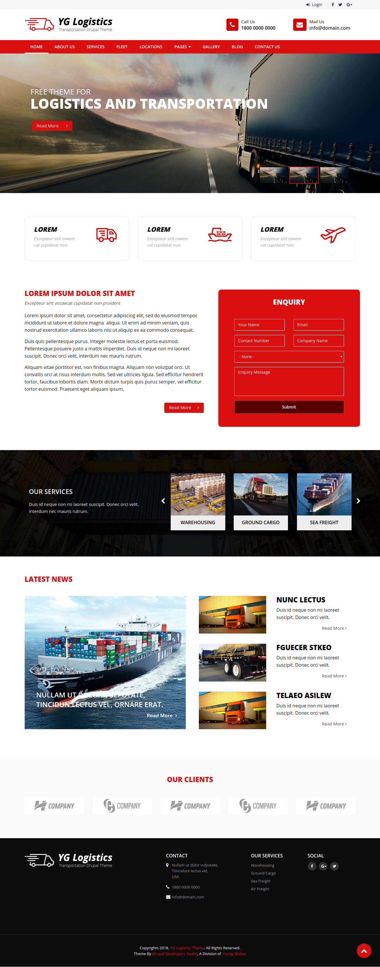 YG Logistics | Bootstrap based Logistics & Transportation Drupal 10 theme | Drupal.org