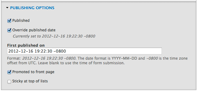 Add 'published' timestamp to nodes [#1838918] | Drupal.org