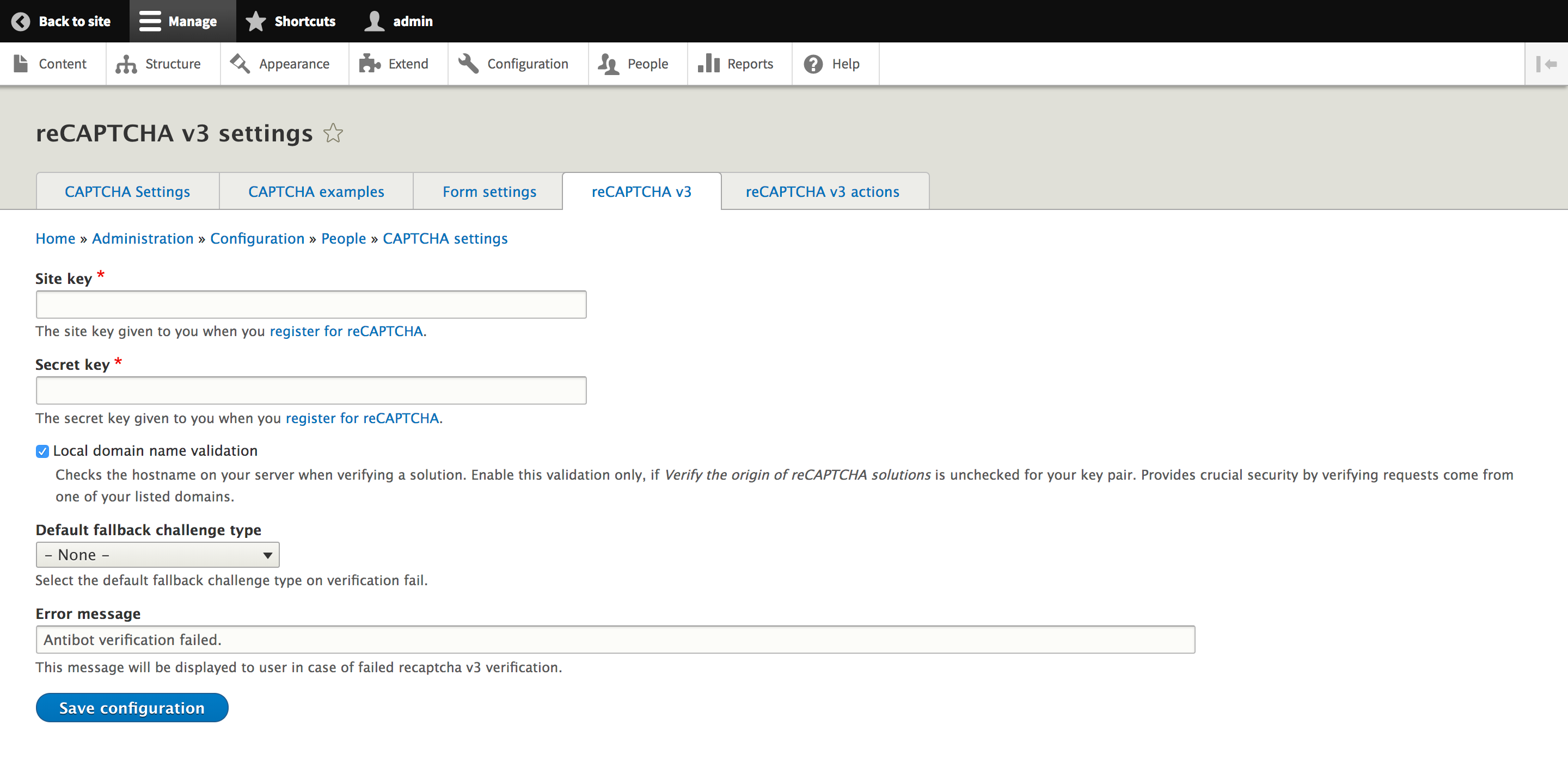Installation and Configuration | reCAPTCHA v3 | Drupal Wiki guide on ... Installation and Configuration | reCAPTCHA v3 | Drupal Wiki guide on ...