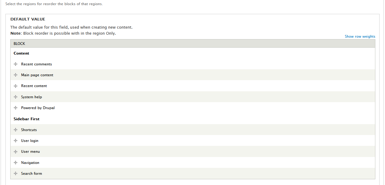 [D7] Block Reorder | Drupal.org