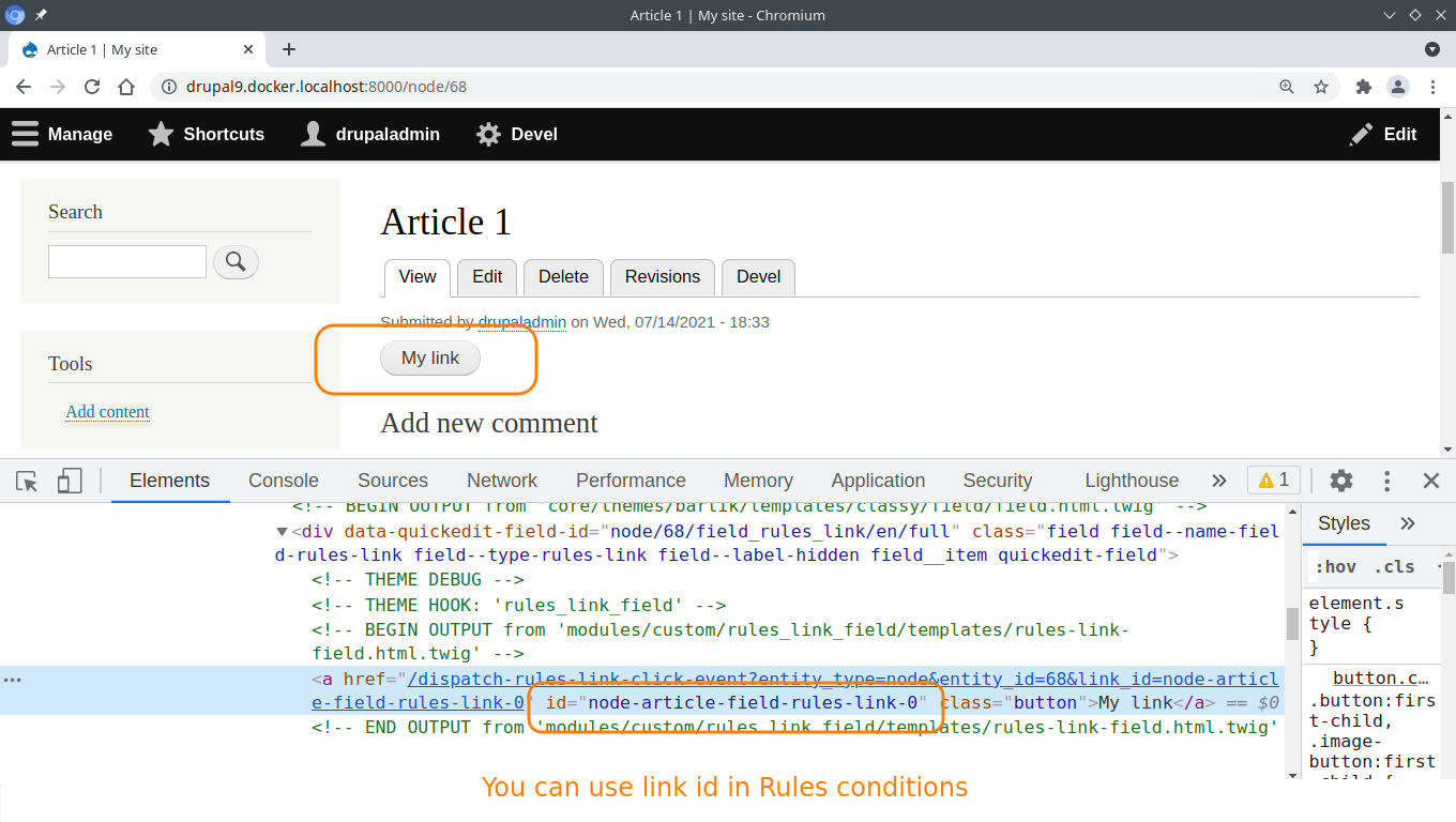 Rules link field | Drupal.org