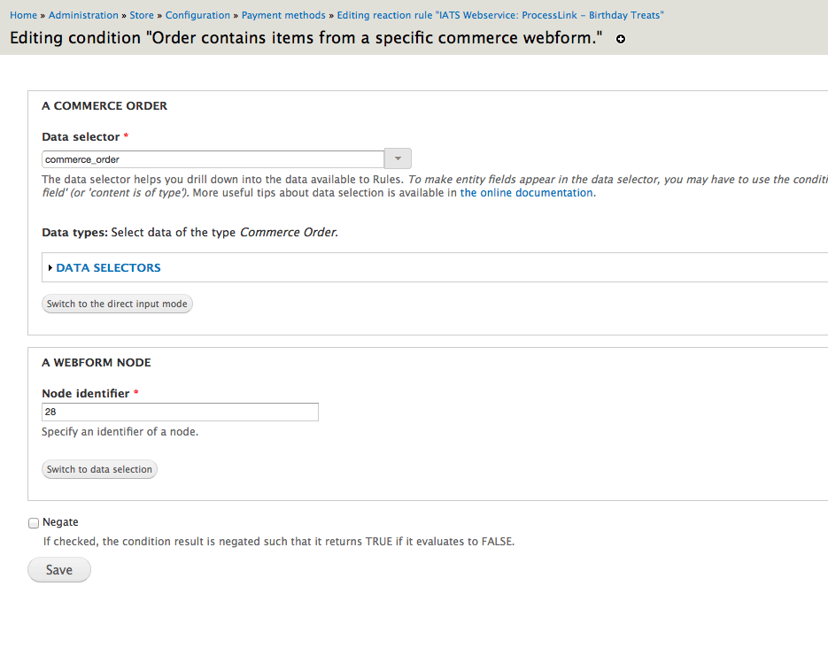 Can not get rules: condition: Webform is commerce webform - to work properly [#2072107] | Drupal.org