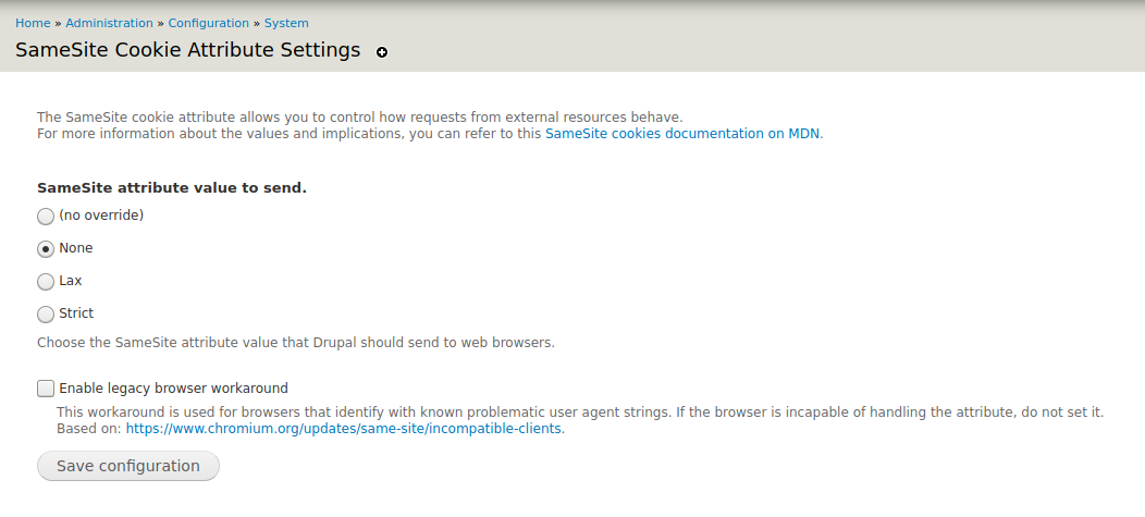 SameSite Cookie | Drupal.org