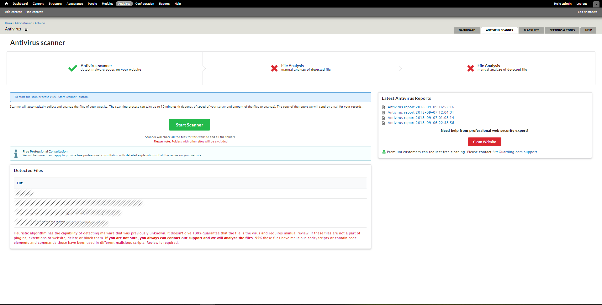Drupal Antivirus Site Protection (by SiteGuarding.com) | Drupal.org