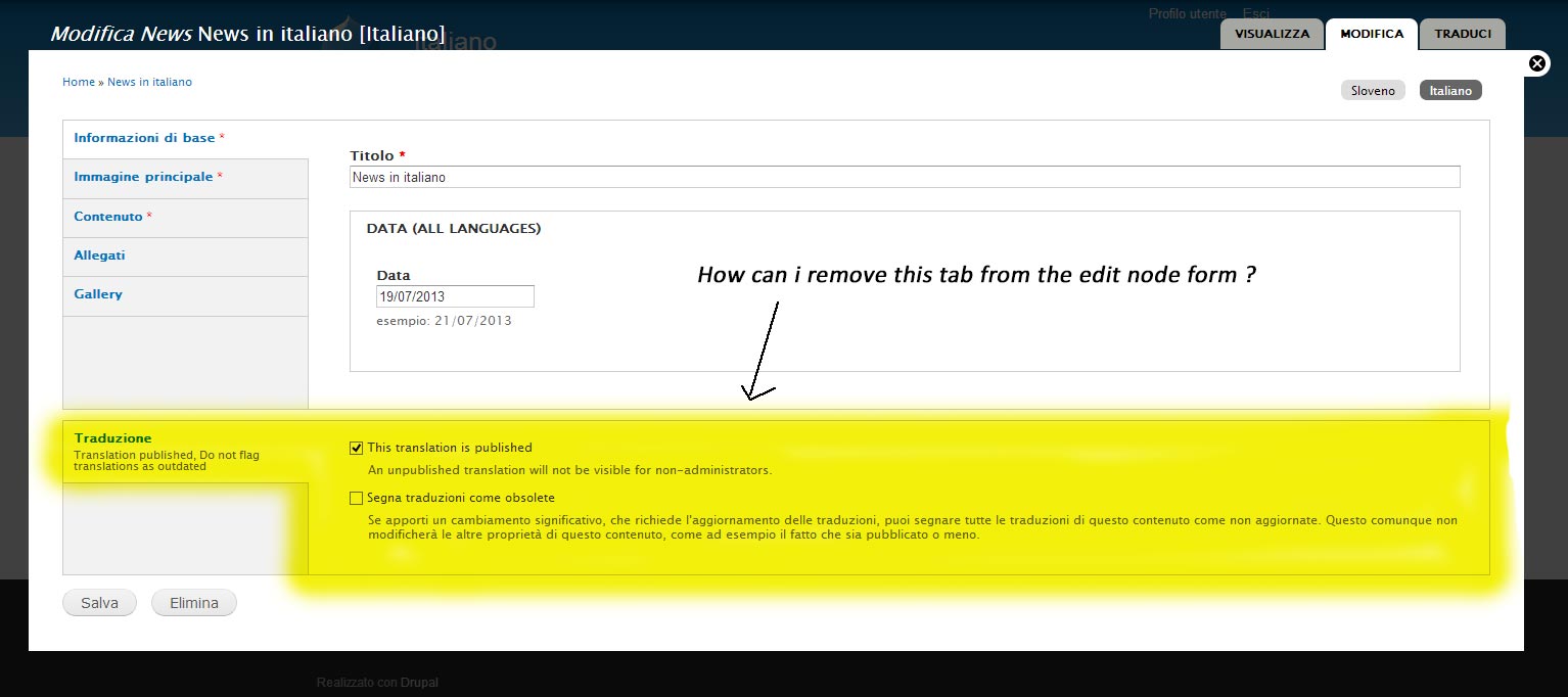 How can i remove the translation tab from the edit node ? [#2046425] | Drupal.org