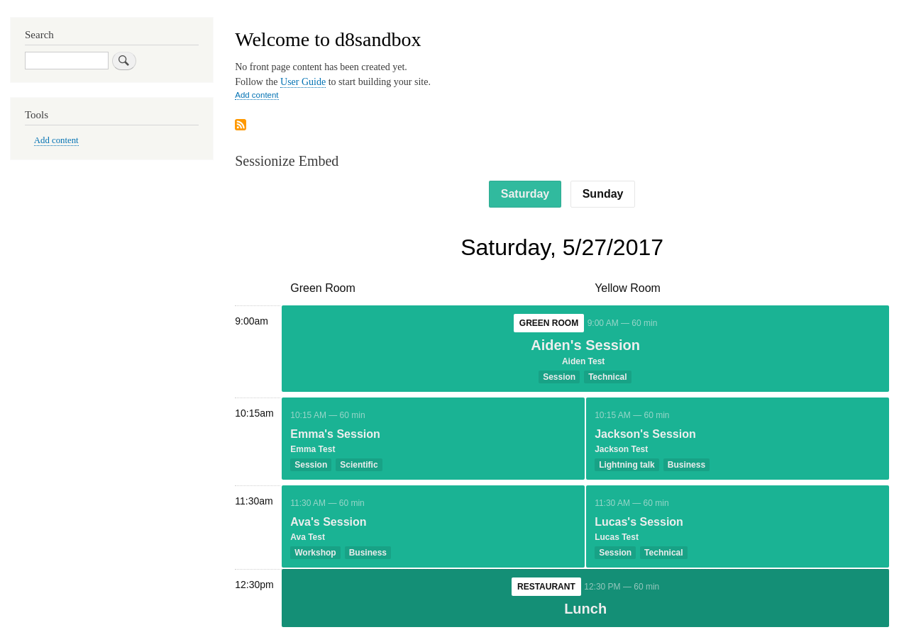 Sessionize Embed Block | Drupal.org