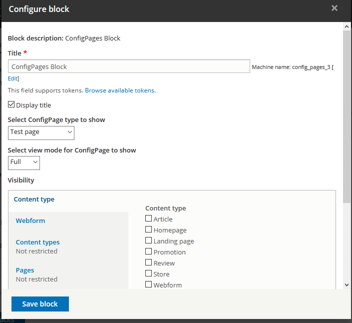 How-to display ConfigPage | Config Pages | Drupal Wiki guide on Drupal.org