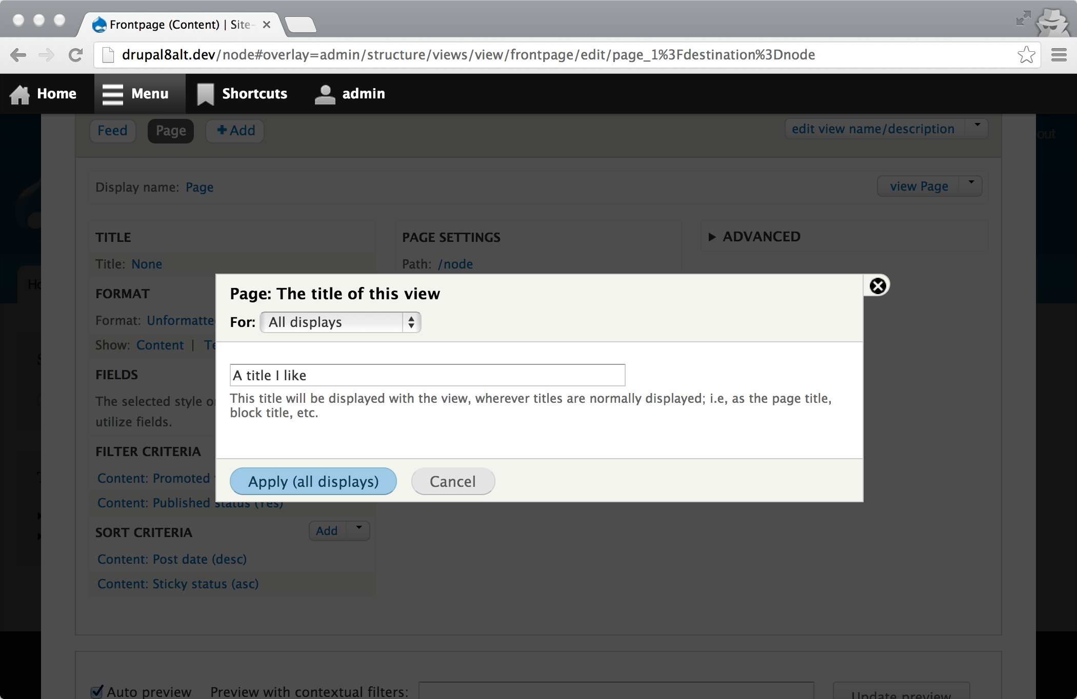 Title setting in views UI does not indicate when the title might be ...