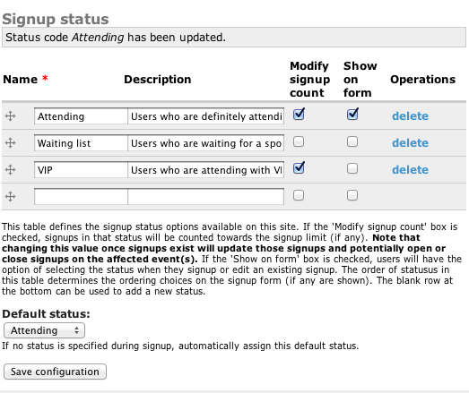 Registration status, handling status when it is no longer available ...
