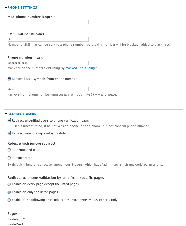 SMS Registration [#1802670] | Drupal.org