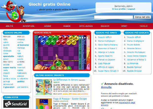 Giochi Gratis Online - Italian flashgames portal | Drupal.org