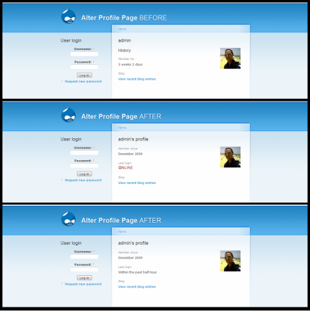 Alter profile page | Drupal.org