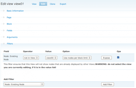 Existing Nodes Filter | Drupal.org