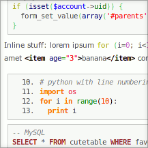 GeSHi Filter for syntax highlighting | Drupal.org