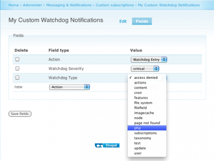 Notifications for Watchdog | Drupal.org