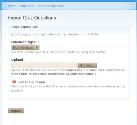 Quiz Questions Import | Drupal.org