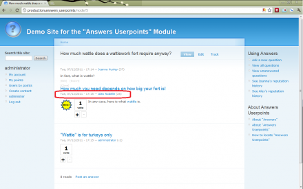 Answers Userpoints | Drupal.org