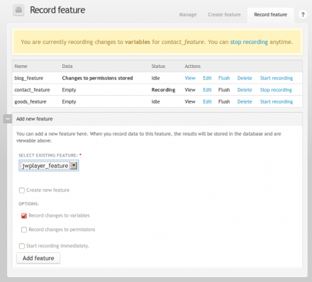 Record feature | Drupal.org
