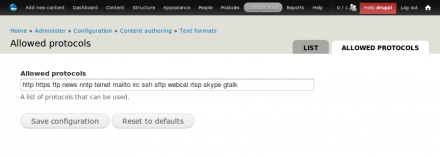 Filter allowed protocols | Drupal.org
